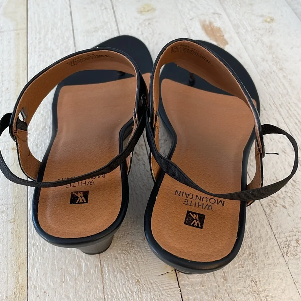 White Mountain | Shoes | White Mountain Black Wedge Sandal 85 New ...